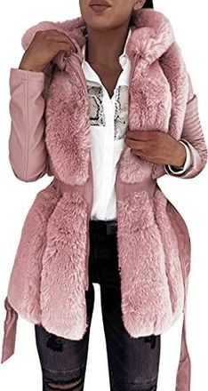 Generic 2026 Veste &agrave; capuche pour femme avec fermeture &eacute;clair en polaire chaude basique &agrave; capuche d&eacute;contract&eacute;e Caract&eacute;ristiques :, rose, S