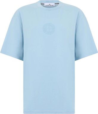Stone Island Homme, Tops, Bleu, Taille: L T-shirt en coton &agrave; manches courtes