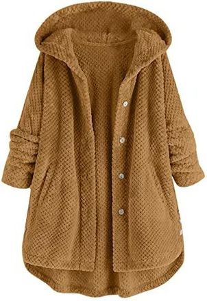 Generic Veste douce et chaude pour femme taille plus avec capuche - Vestes en polaire pour dames - Veste matelass&eacute;e taille plus - Veste en flanelle - Manteau 