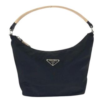 Prada Sac bandouli&egrave;re en nylon Tessuto avec plaque logo Pre-owned - Femme - Pre-owned - Noir - Taille: ONE Size