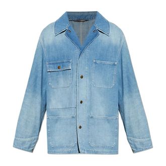 Dolce & Gabbana Homme, Vestes, Bleu, Taille: XL Veste en jean &agrave; effet vieilli