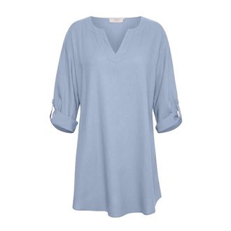 Cream Tunique en Cachemire Bleu avec Col en V - Femme - Blouses et Chemises - Bleu - Taille: 42 FR