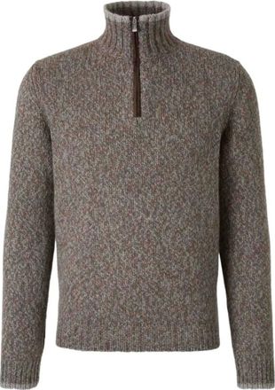 Fedeli Pull en alpaga b&eacute;b&eacute; demi-zip - Homme - Pulls - Brun - Taille: XL