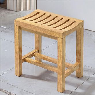 Generic Duschbankhocker aus Teakholz, wasserdichter Duschbankhocker aus Teakholz mit Einer Tragkraft von 300 Pfund for die Innenablage der Dusche