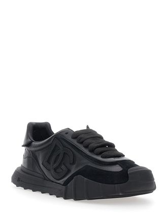 Dolce & Gabbana Mens Low Top Leather Sneakers Black Trainers