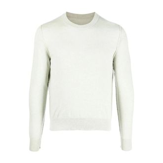 Maison Margiela Kaschmir Rundhalspullover in Hellbeige - - Knitwear - Herren - Gr&uuml;n - S