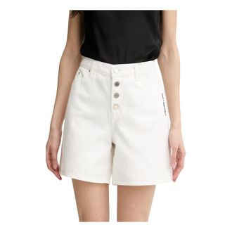 Karl Lagerfeld Ikon Denim High-Waisted Button-Fly Shorts - - Shorts - Damen - Beige - W27