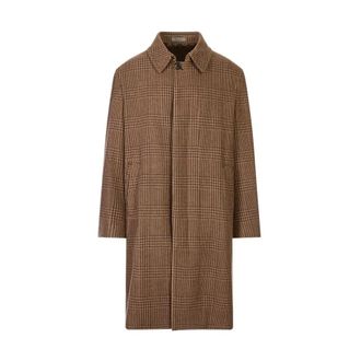 Corneliani Einreihiger Mantel mit Hahnentrittmuster - - Coats - Herren - Braun - L