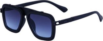 Generic Lunettes de soleil rétro pour homme et femme, avec branches en métal, double pont dextérieur, punk UV400, c1, Taille unique