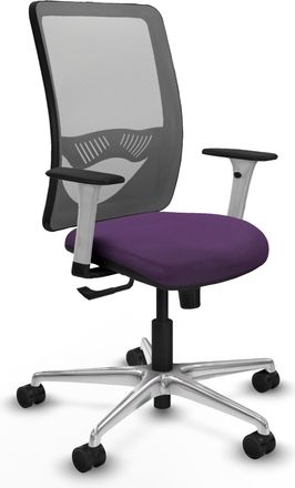 Piqueras y Crespo Violetter Schreibtischstuhl Zulema mit wei&szlig;en und schwarzen Armlehnen, h&ouml;henverstellbare Lendenwirbelst&uuml;tze, ausgestattet mit 3 Positionen und Schneid