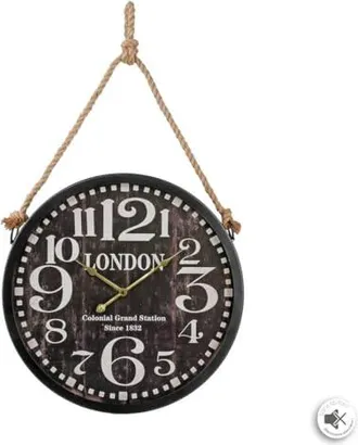Atmosphera Atmosphera - Horloge Noire à Suspendre - métal D52 cm