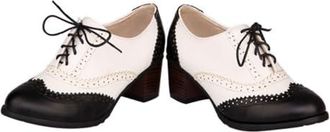 Hemoton Chaussures Simples &agrave; Lacets pour Femme Chaussures Toutes Saisons R&eacute;sistantes avec Talon &Eacute;pais Stable