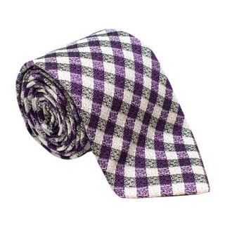 CREMIEUX Purple Checked Silk Tie