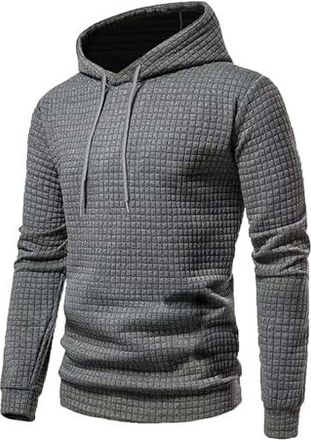 Generic Sweat &agrave; capuche uni &agrave; manches longues pour homme - Automne et hiver - Sweat &agrave; capuche &agrave; carreaux - Haut dext&eacute;rieur - V&ecirc;tements pour entra&icirc;nement int&eacute;r