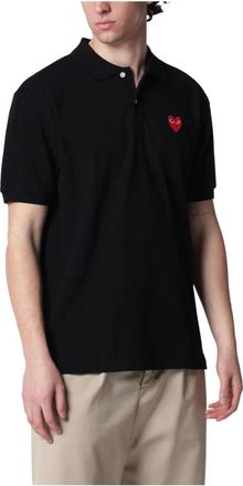 Comme Des Gar&ccedil;ons Homme, Tops, Noir, Taille: M Polo Coeur Rouge