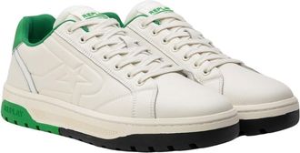 Replay Replay Herren Sneaker aus Leder, Mehrfarbig (Off Wht Green 115), 43