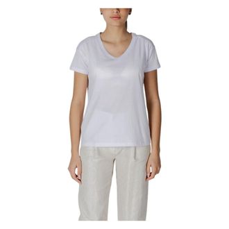 A|X Armani Exchange V-Ausschnitt Kurzarm Baumwoll-T-Shirt - - Tops - Damen - Wei&szlig; - M