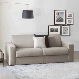 Dmora Talamo Italia - Canap&eacute; lit 2 places Algisa, Canap&eacute; de salon avec ouverture pivotante en tissu rembourr&eacute;, Accoudoirs fins, 100% Made in Italy, Cm 180x9