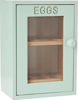 Apollo Housewares 2-Tier Egg Storage Cabinet Rack Hevea Wood, Size 25x18x12cm, holds up to 12 eggs, with magnetic closure, MINT