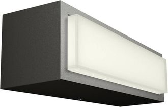 Philips Outdoor Ultra-Efficient Stratosphere Wandleuchte 3,8W, 2700K warmwei&szlig;es Licht, IP44 wetterfest, anthrazit, Warmwei&szlig;