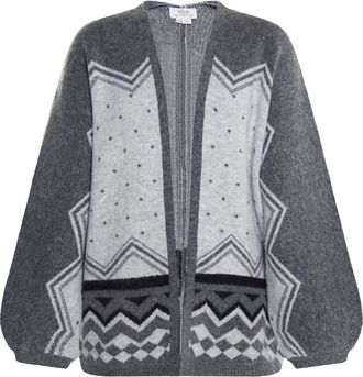 Usha Strickcardigan Damen Grau Mehrfarbig