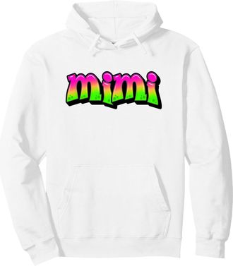 BDAZ Mimi Grandmother Graffiti Gr&uuml;n Rosa Schriftzug Frauen Pullover Hoodie