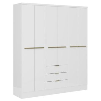 Vente-Unique Vente-unique - Armoire 6 portes et 3 tiroirs - L180 cm - Blanc - peroli
