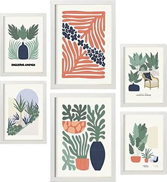 Nacnic Lot de 6 Affiches Minimalisme aux Couleurs Pastel. Collection d&eacute;t&eacute;. Impressions de paysage et de nature pour la d&eacute;coration int&eacute;rieure et la d&eacute;coration