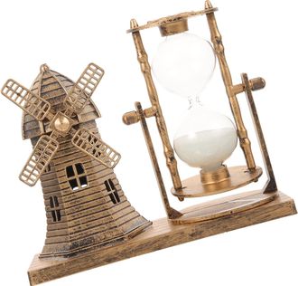 Artibetter Vintage Sanduhr mit Leuchtturm Design Goldfarbene Tischdekoration aus Sichere Glatte Oberfl&auml;che Langlebige Retro deko f&uuml;r Wohnzimmer B&uuml;ro und Schlafzi