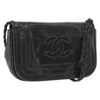 Chanel Sac bandouli&egrave;re en cuir Pre-owned - Femme - Pre-owned - Noir - Taille: ONE Size