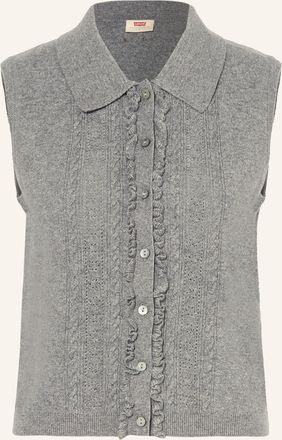 Levi's Strickweste Mit R&uuml;schen grau