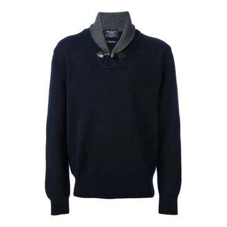 Hackett Pullover - Grauer Kragen - - Knitwear - Herren - Blau - XL