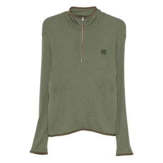 RANRA Ranra, Homme, Pulls, Vert, Taille: L Fissure Zip Up Rib L/S Tee