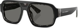 Dolce & Gabbana Homme, Accessoires, Noir, Taille: 55 MM Lunettes de soleil carr&eacute;es