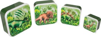 Out of the Blue Brotdosen Lunchbox Brotbüchsen »Dinosaurier« Schule Kindergarten Vesper 4er Set