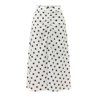 Fiorucci Gepunkteter Midi-Rock mit Raffungen - - Skirts - Damen - Wei&szlig; - M
