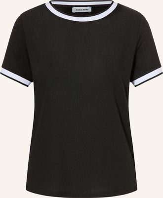 More & More More & More T-Shirt Im Materialmix schwarz