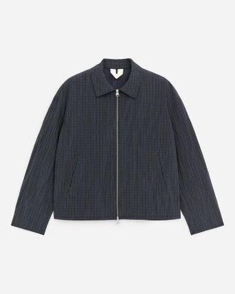 Arket Rei&szlig;verschlussjacke Aus Baumwollmischung -Blau