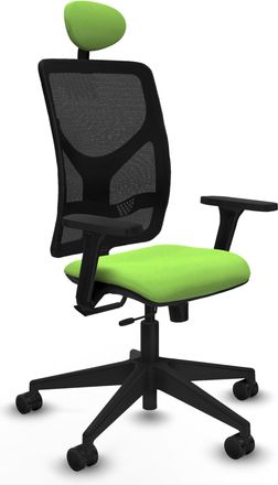 Piqueras y Crespo Stuhl f&uuml;r lange Arbeitsstunden, mit 3D-Armen, h&ouml;henverstellbare Lendenwirbelst&uuml;tze und festes Kopfteil, ausgestattet mit Syncro/Traslack und Schneides