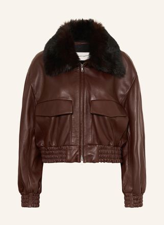 Nour Hammour Nour Hammour Lederjacke Ellery Mit Abnehmbarem Kragen braun