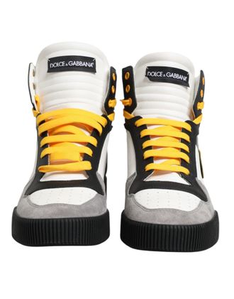 Dolce & Gabbana Mens Multicolor Calf High Top Sneakers Shoes Leather