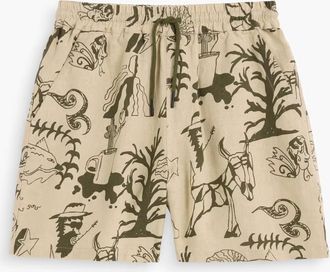 OAS Gemusterte Sommer-Shorts aus Leinen in