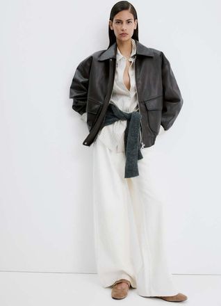 Mango Ballerines cuir daim sable - Femme - 35 - MANGO