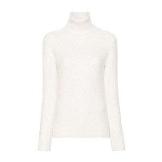 Fabiana Filippi Gestrickter Pailletten-Pullover - - Knitwear - Damen - Beige - XS