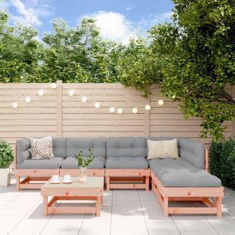 vidaXL Vidaxl - Salon de jardin 7 pcs avec coussins bois massif douglas