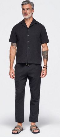 Ombre T-Shirt Herren T-Shirt mit Rundhalsausschnitt Casual Schwarz XL (kein Set, 1-tlg) aus Baumwolle