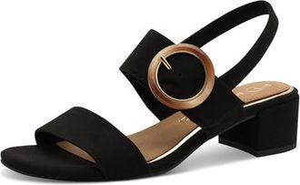 Marco Tozzi Sandales pour femme avec talon avec fermeture Velcro, Noir, 39 EU