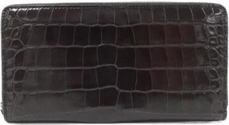 Gucci Portefeuille long Pre-owned en crocodile - Femme - Pre-owned - Brun - Taille: ONE Size