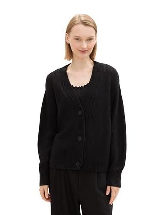 Tom Tailor Denim TOM TAILOR Denim Référence : 1043311 Cardigan en Tricot, 14482-deep Black, XS Femme