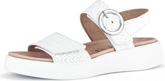 Gabor Damen Plateausandalen, Frauen Sandalen,Dicke Sohle,Sommerschuhe,Freizeitschuhe,offene Schuhe,Strandschuhe,Weiss (Silber/w),37.5 EU / 4.5 UK